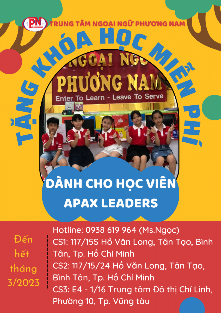 TẶNG KHÓA HỌC MIỄN PHÍ CHO HỌC VIÊN APAX LEADERS ĐẾN TỪ NGOẠI NGỮ PHƯƠNG NAM